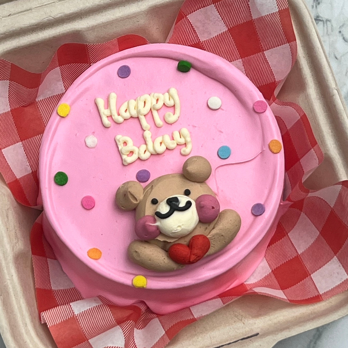 Polka Dot Bear Lunch Box Cake – Riso Cake